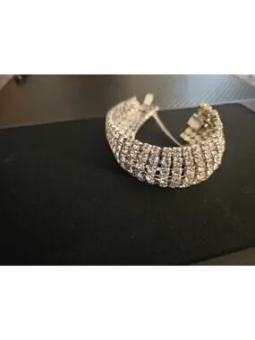 Albert Weiss | Jewelry | Vintage Signed Weiss 5row Clear Rhinestone ...